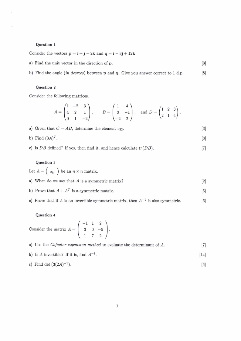 LIA502S - LINEAR ALGEBRA 1 - 1ST OPP - JUNE 2022 :: NUST past ...