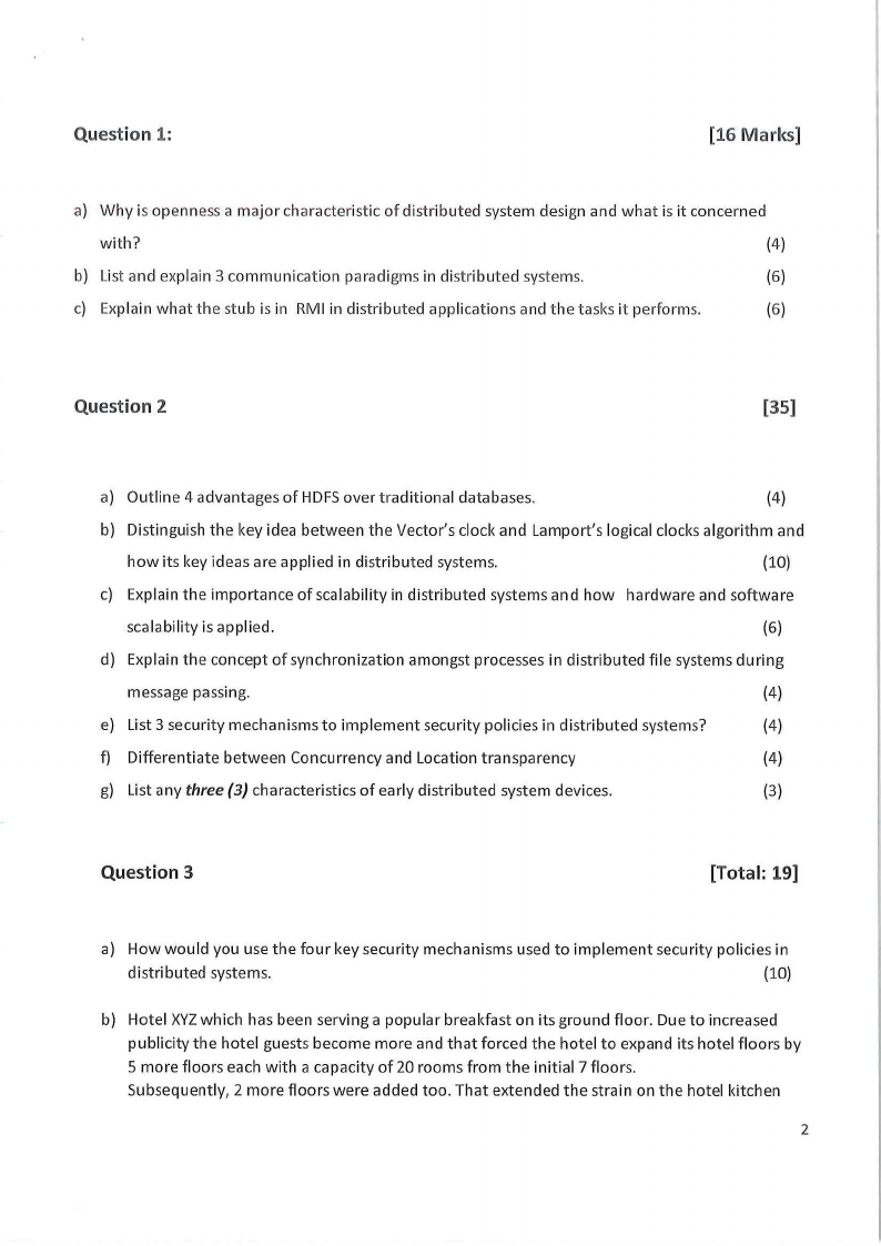DTS620S - DISTRIBUTED SYSTEMS - 2ND OPP - JAN 2024 :: NUST past ...