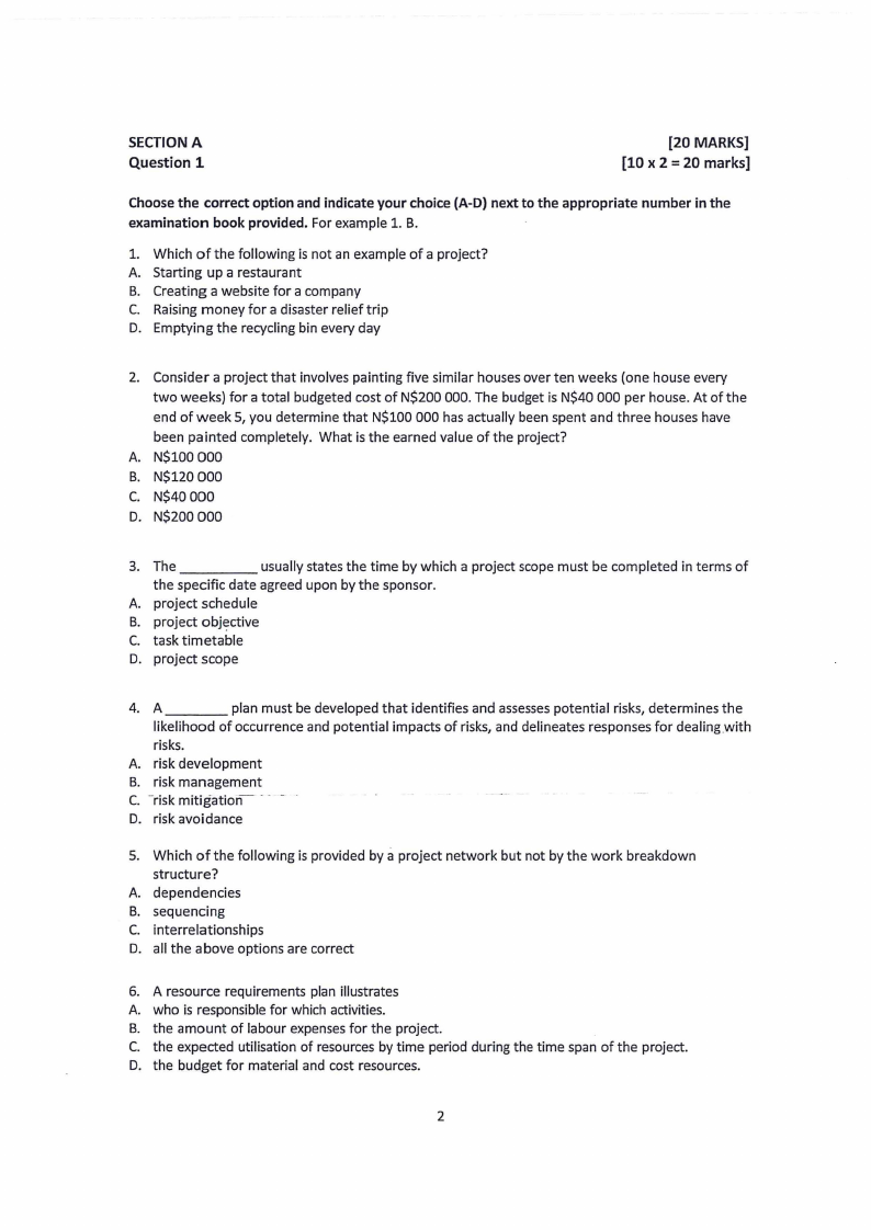 BEP712S - SME Projects - 1st Opp - Nov 2022 :: NUST past examination ...