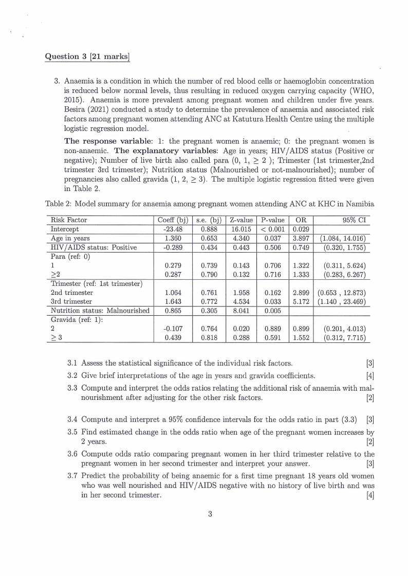 BIO801S - BIOSTATISTICS - 1ST OPP - JUNE 2023 :: NUST past examination papers between 2020 and ...
