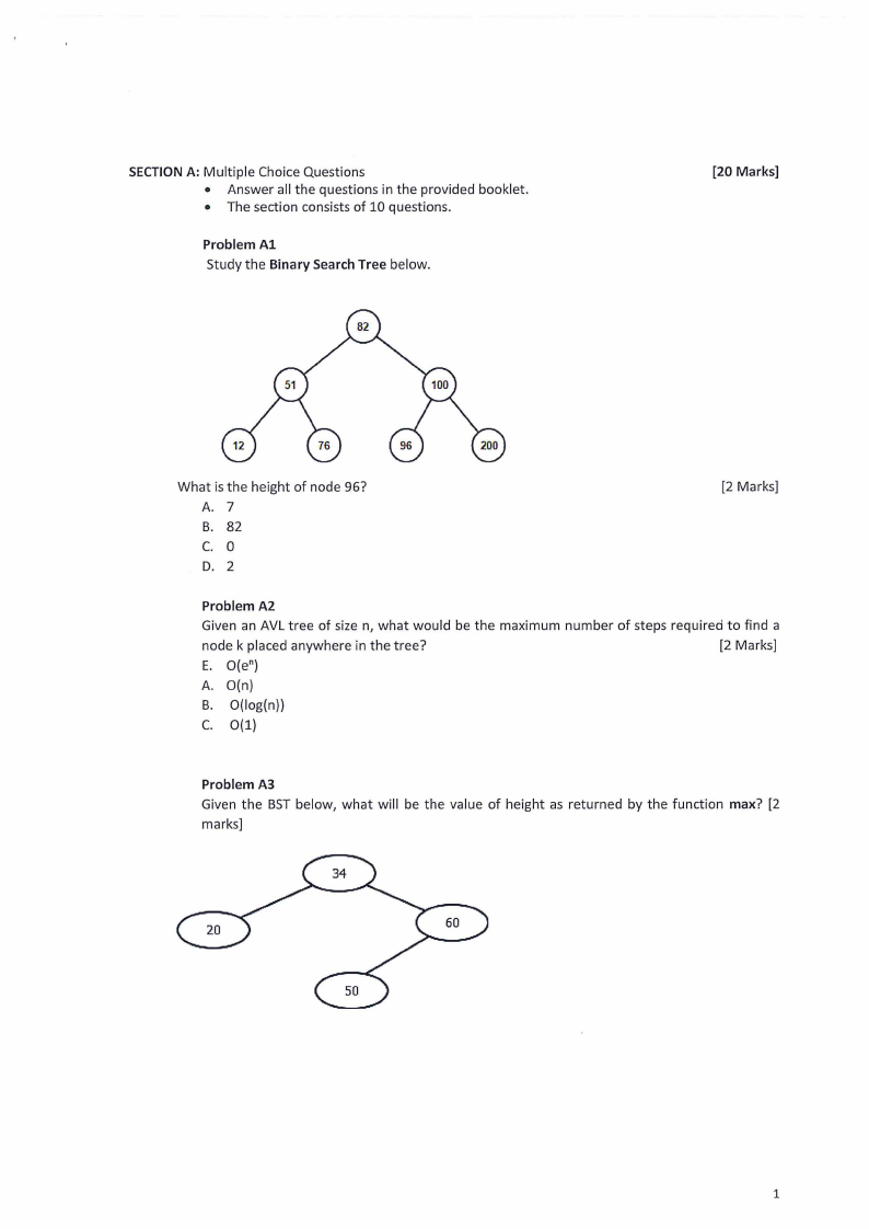 DSA711S - DATA STRUCTURES AND ALGORITHMS 2 - 2ND OPP - JULY 2023 :: NUST past examination papers ...