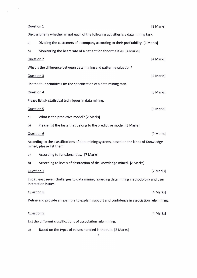 DWM710S - DATA AND WEB MINING - 1ST OPP - JUNE 2023 :: NUST past ...
