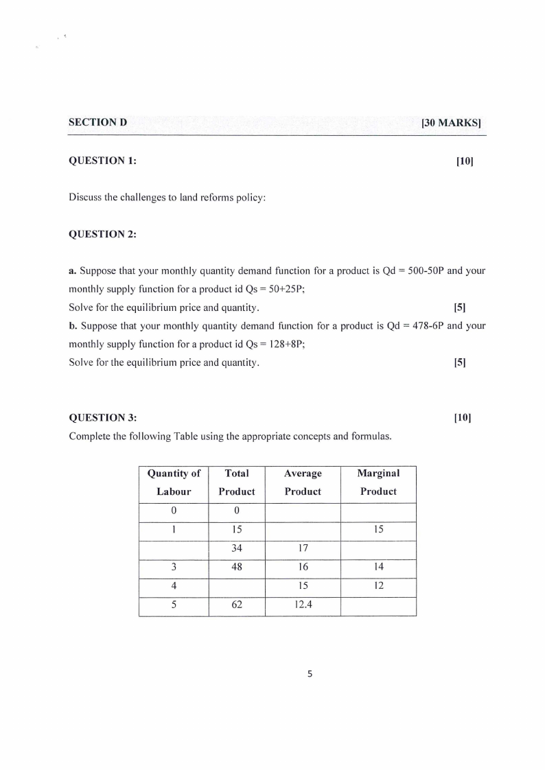 EOA611S-ECONOMICS OF AGRICULTURE-1ST OPP- JUNE 2024 :: NUST past ...