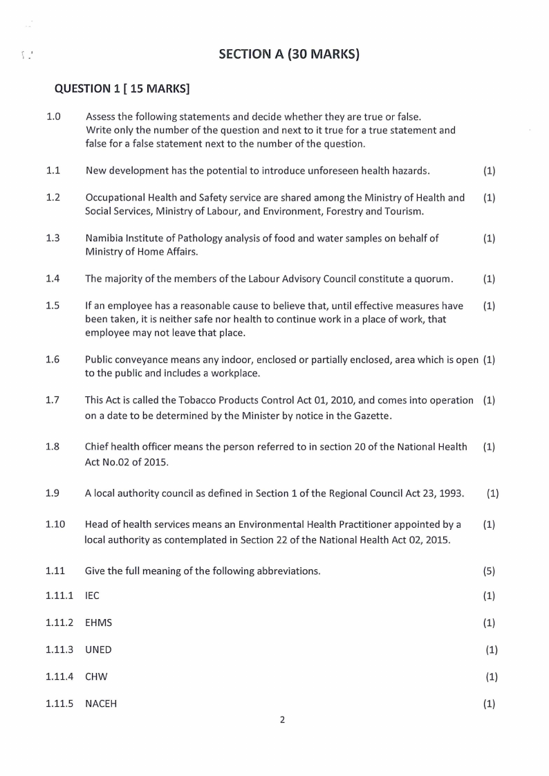 PHL611S - PUBLIC HEALTH LEGISLATION 2A - 1ST OPP - JUNE 2022 :: NUST ...