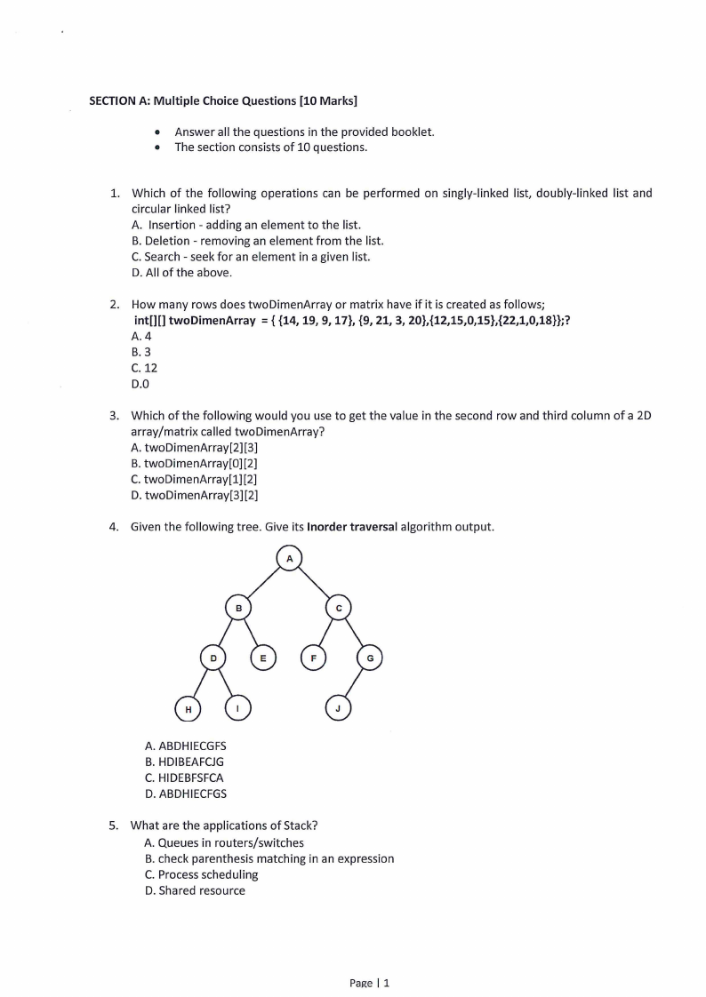 DSA521S - DATA STRUCTURES AND ALGORITHMS 1 - 1ST OPP - JUNE 2022 ...