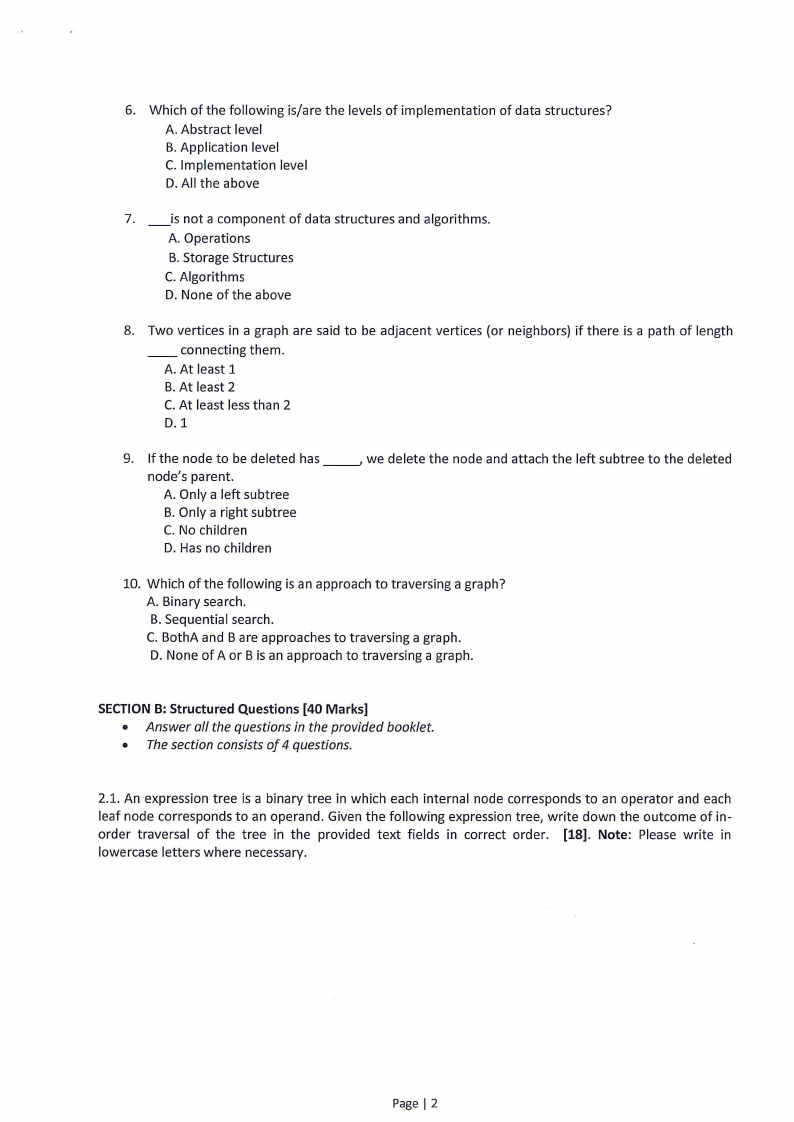 DSA521S - DATA STRUCTURES AND ALGORITHMS 1 - 1ST OPP - JUNE 2022 ...