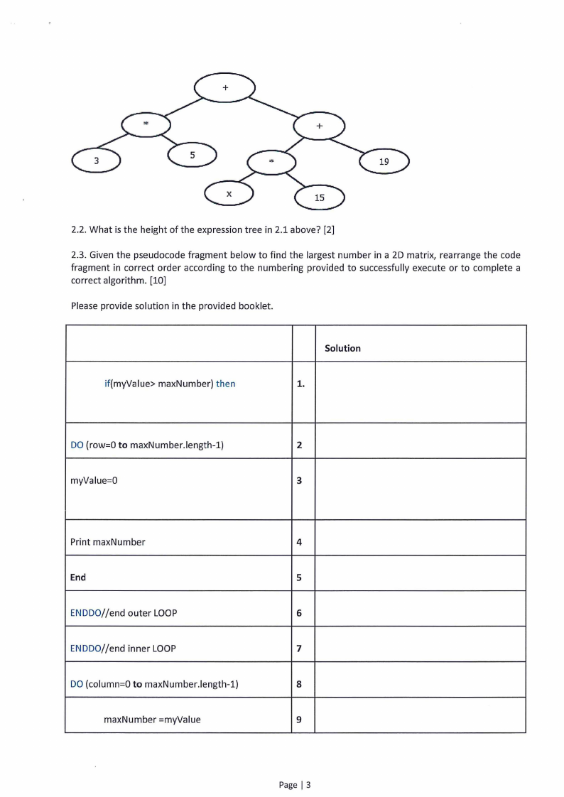 DSA521S - DATA STRUCTURES AND ALGORITHMS 1 - 1ST OPP - JUNE 2022 :: NUST past examination papers ...