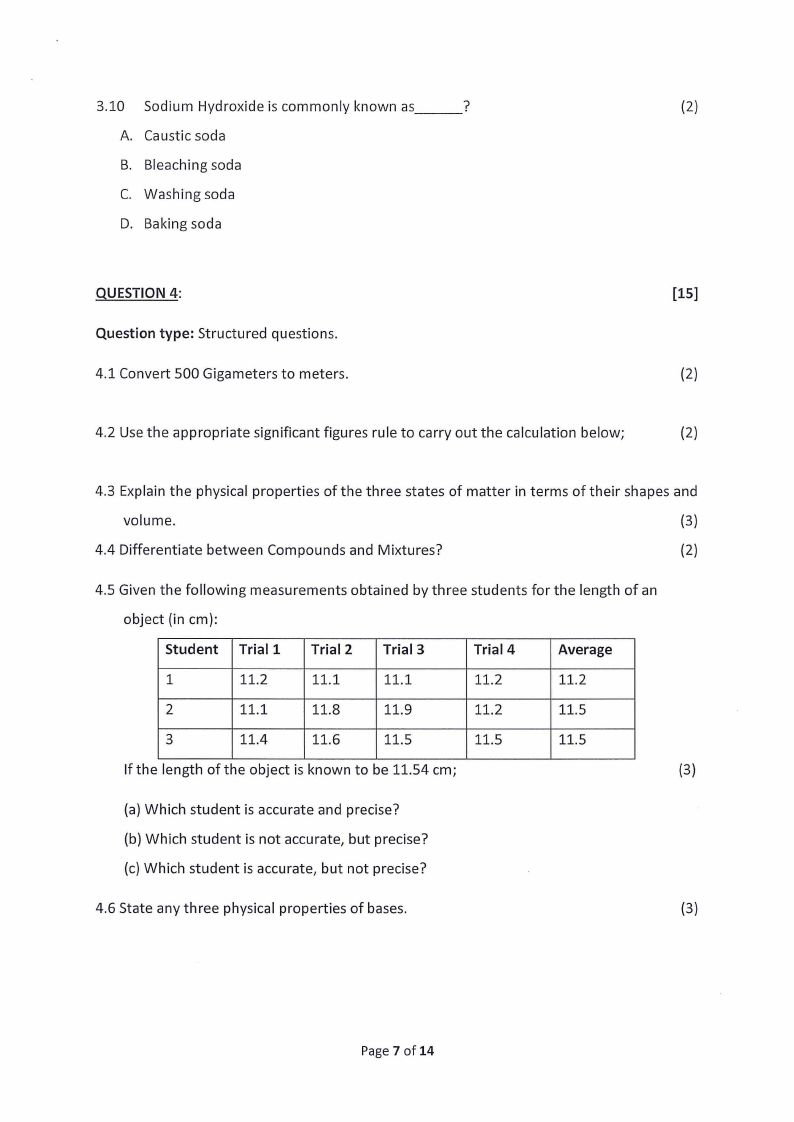 BSC410S - BASIC SCIENCE - 2ND OPP - JAN 2023 :: NUST past examination ...