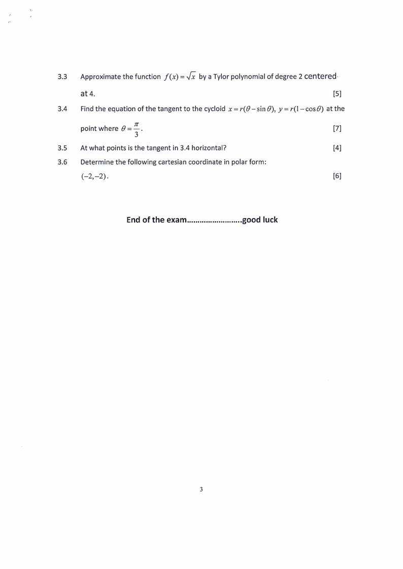 CLS601S - CALCULUS 2 - 2ND OPP - JULY 2022 :: NUST past examination ...