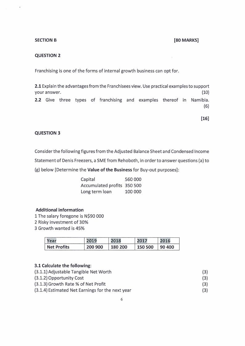 BEM711S - SME Management - 2nd OPP - june 2023 :: NUST past examination ...