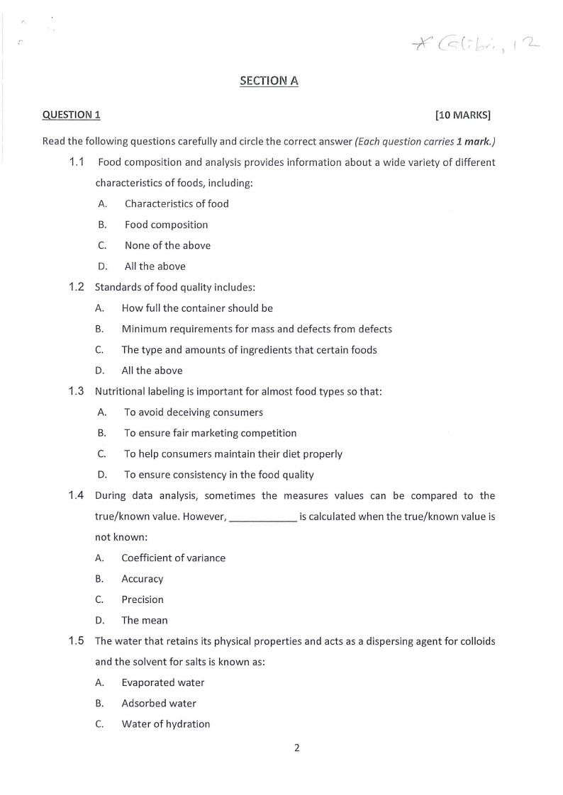 FCA621S - FOOD COMPOSITION AND ANALYSIS - 2ND OPP - JAN 2023 :: NUST ...