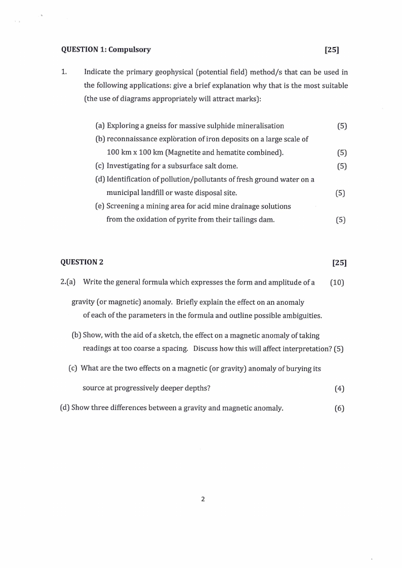 AGE811S - ADVANCED GEOPHYSICS - 1ST OPP - JUNE 2022 :: NUST past ...