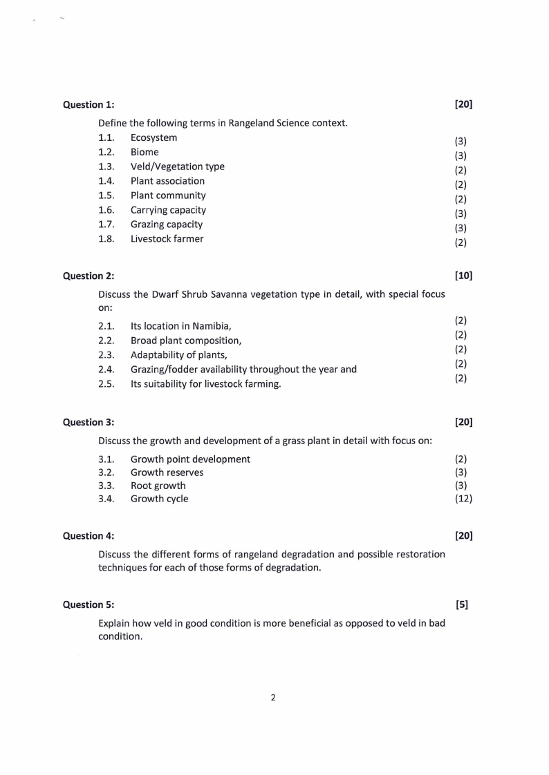 RGE811S- RANGELAND ECOLOGY - 1st Opp - JUNE 2022 :: NUST past ...