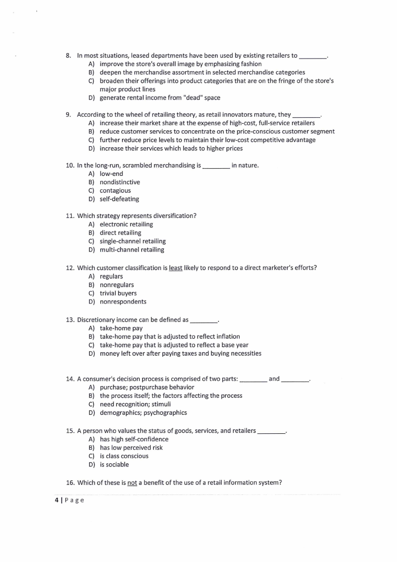 BRM711C- RETAIL MANAGEMENT- 2ND OPP- NOV 2023 :: NUST past examination ...