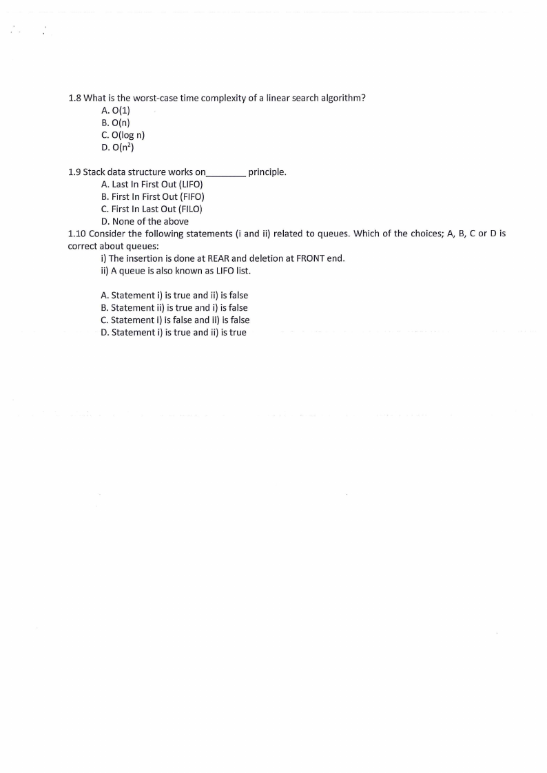 DSA521S - DATA STRUCTURES AND ALGORITHMS 1 - 2ND OPP SUPL - JAN 2023 :: NUST past examination ...