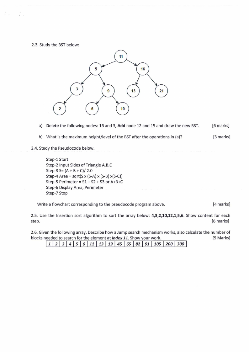 DSA521S - DATA STRUCTURES AND ALGORITHMS 1 - 2ND OPP SUPL - JAN 2023 :: NUST past examination ...