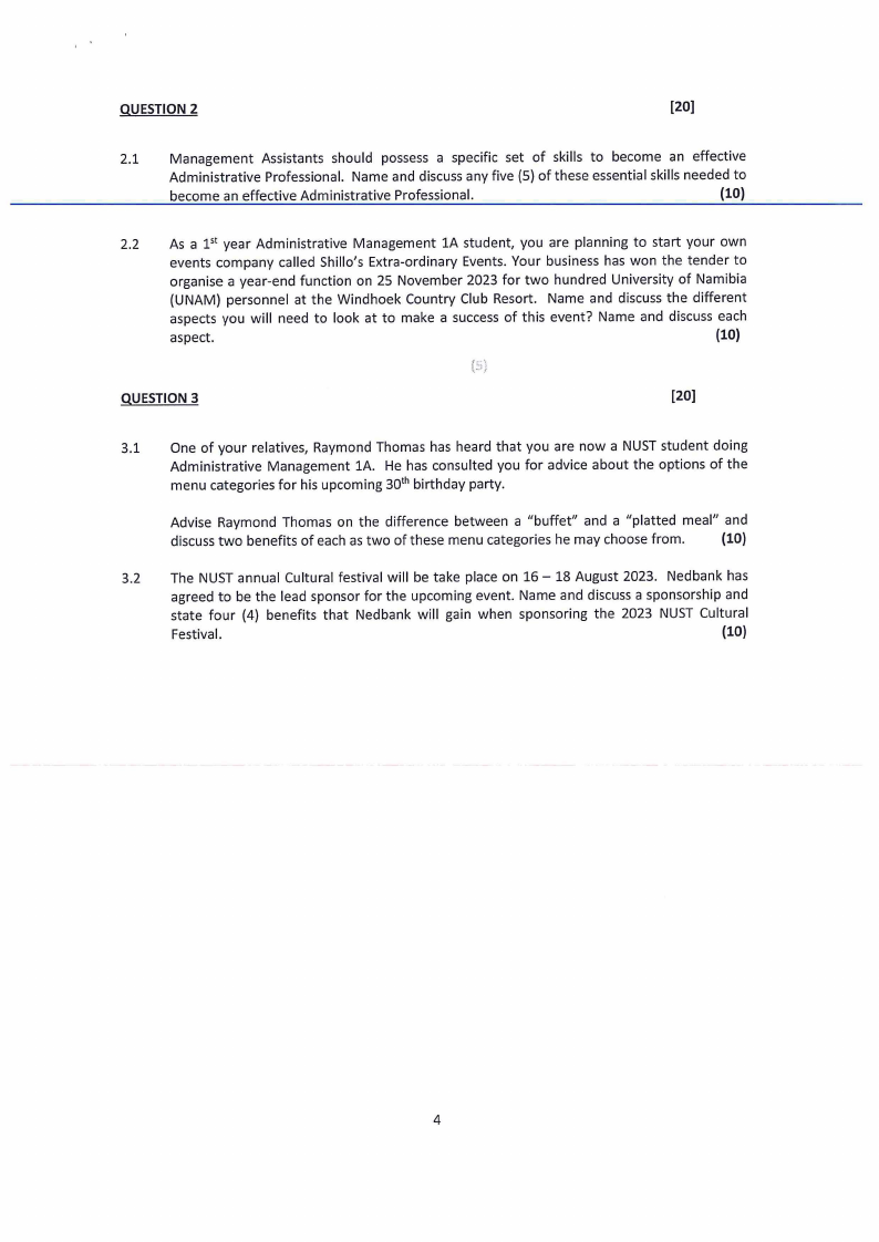 AMM511S - ADMINISTRATIVE MANAGEMENT 1A - 1ST OPP - JUNE 2023 :: NUST ...