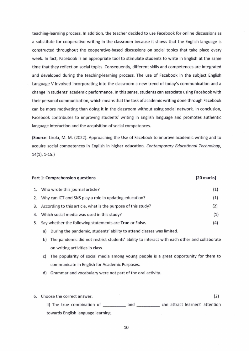 EAP511S - ENGLISH FOR ACADEMIC PURPOSES DISTANCE - 1ST OPP - JUNE 2023 :: NUST past examination ...