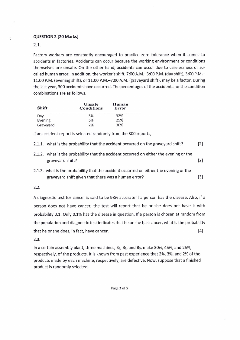 PBT501S - PROBABILITY THEORY 1 - 2ND OPP - JAN 2023pdf :: NUST past examination papers between ...