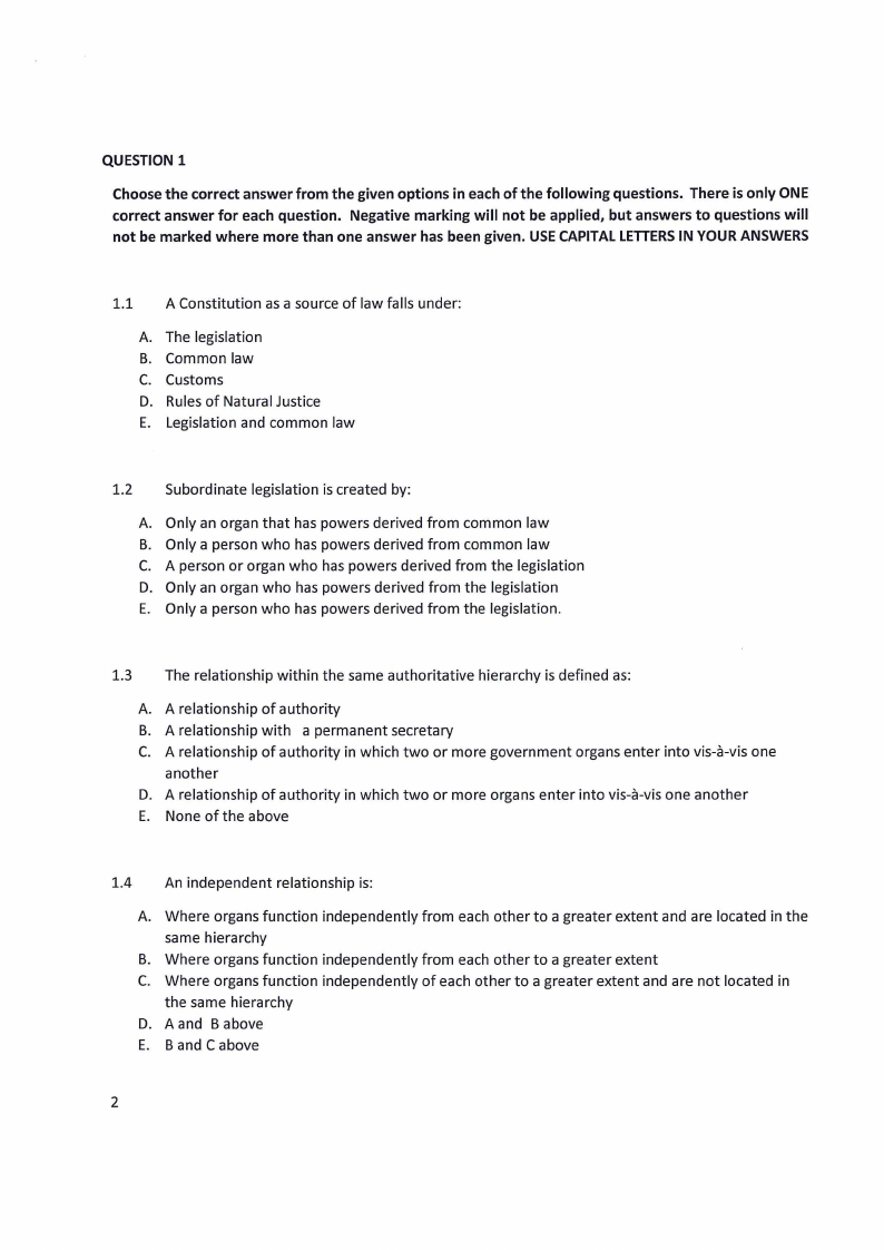 LPM511S - LAW FOR PUBLIC MANAGERS 1A - 1ST OPP - JUNE 2022 :: NUST past examination papers ...