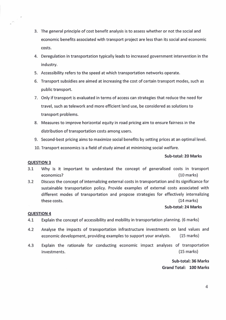 ATE711S- ADVANCE TRANSPORT ECONOMICS- 2ND OPP- JULY2024 :: NUST past ...