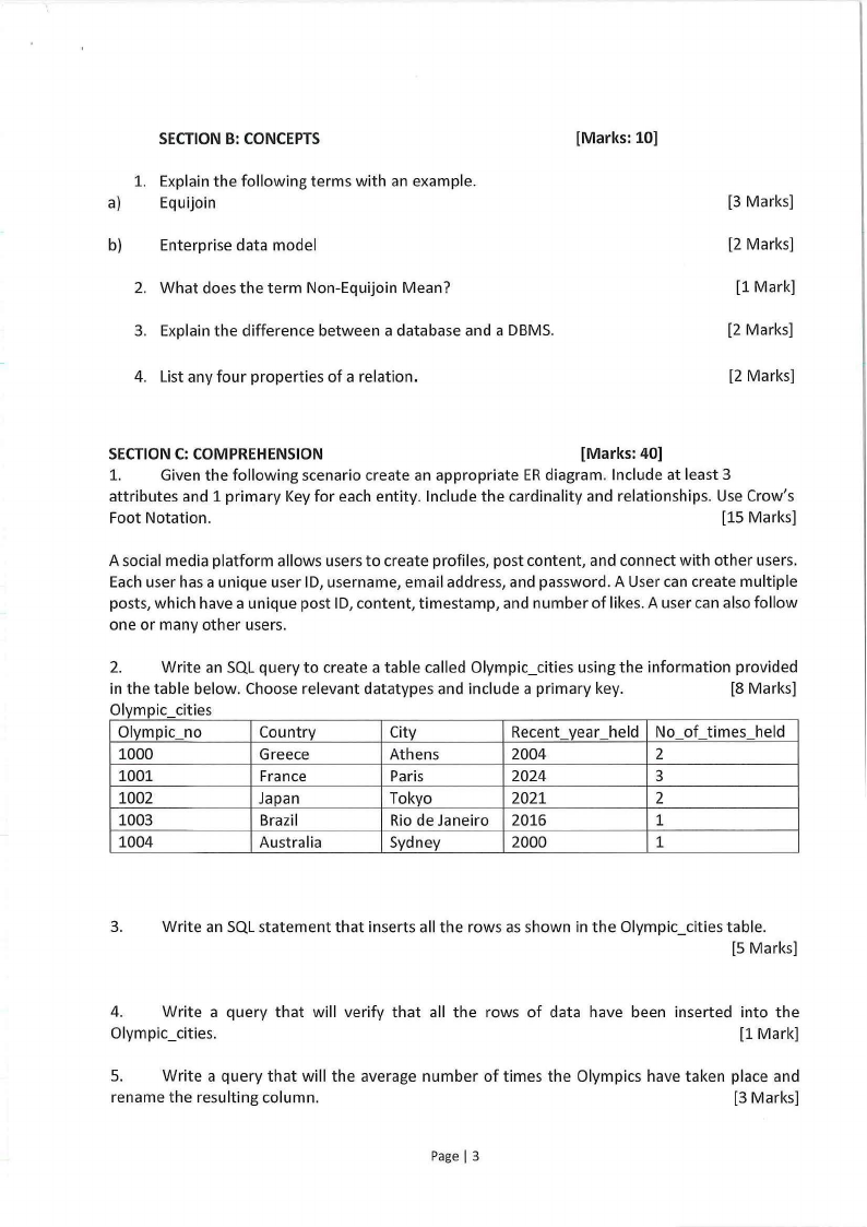 DBF510S - DATABASE FUNDAMENTALS - 1ST OPP - JUNE 2024 :: NUST past examination papers between ...