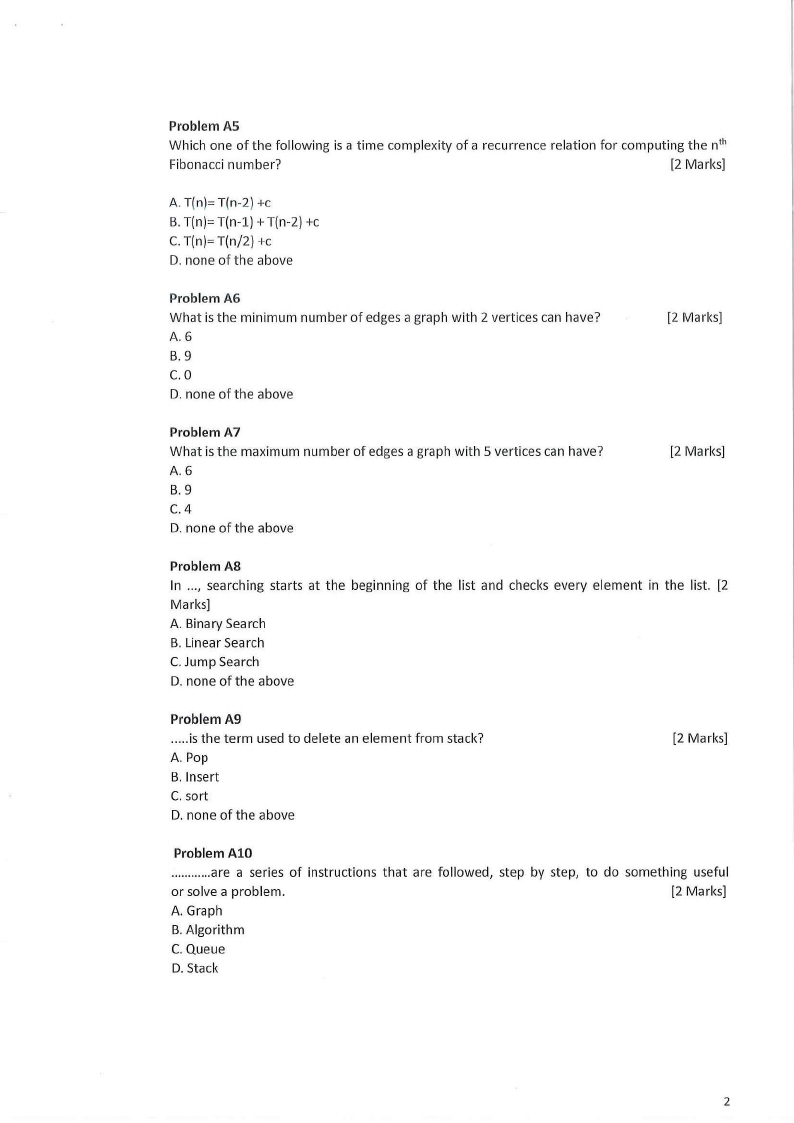 DSA521S - DATA STRUCTURES AND ALGORITHMS 1 - 1ST OPP - NOV 2023 :: NUST past examination papers ...