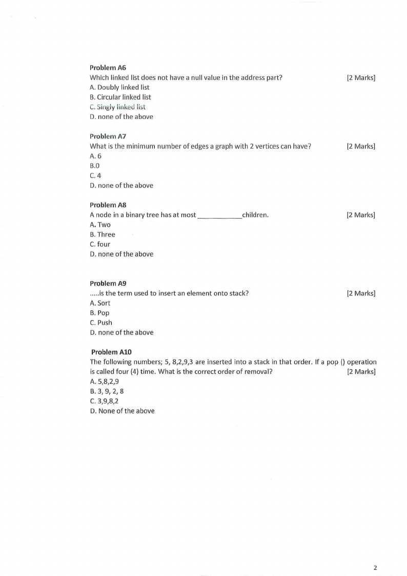 DSA521S - DATA STRUCTURES AND ALGORITHMS 1 - 2ND OPP - JAN 2024 :: NUST past examination papers ...