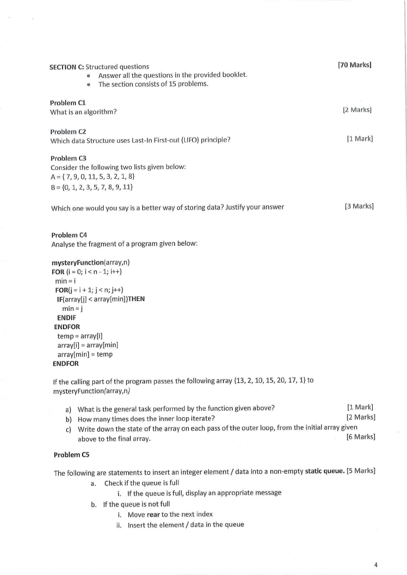 DSA521S - DATA STRUCTURES AND ALGORITHMS 1 - 2ND OPP - JAN 2024 :: NUST past examination papers ...
