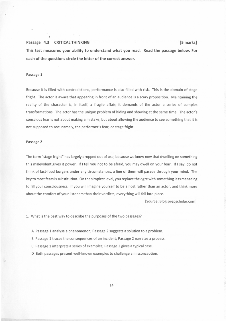 Mature Age Entry Test - English Placement Test - August 2021 :: NUST ...