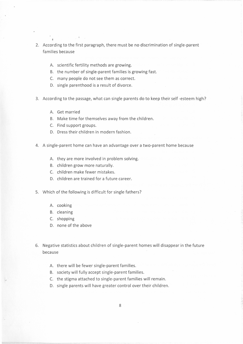 Mature Age Entry Test - English Placement Test - August 2021 :: NUST ...