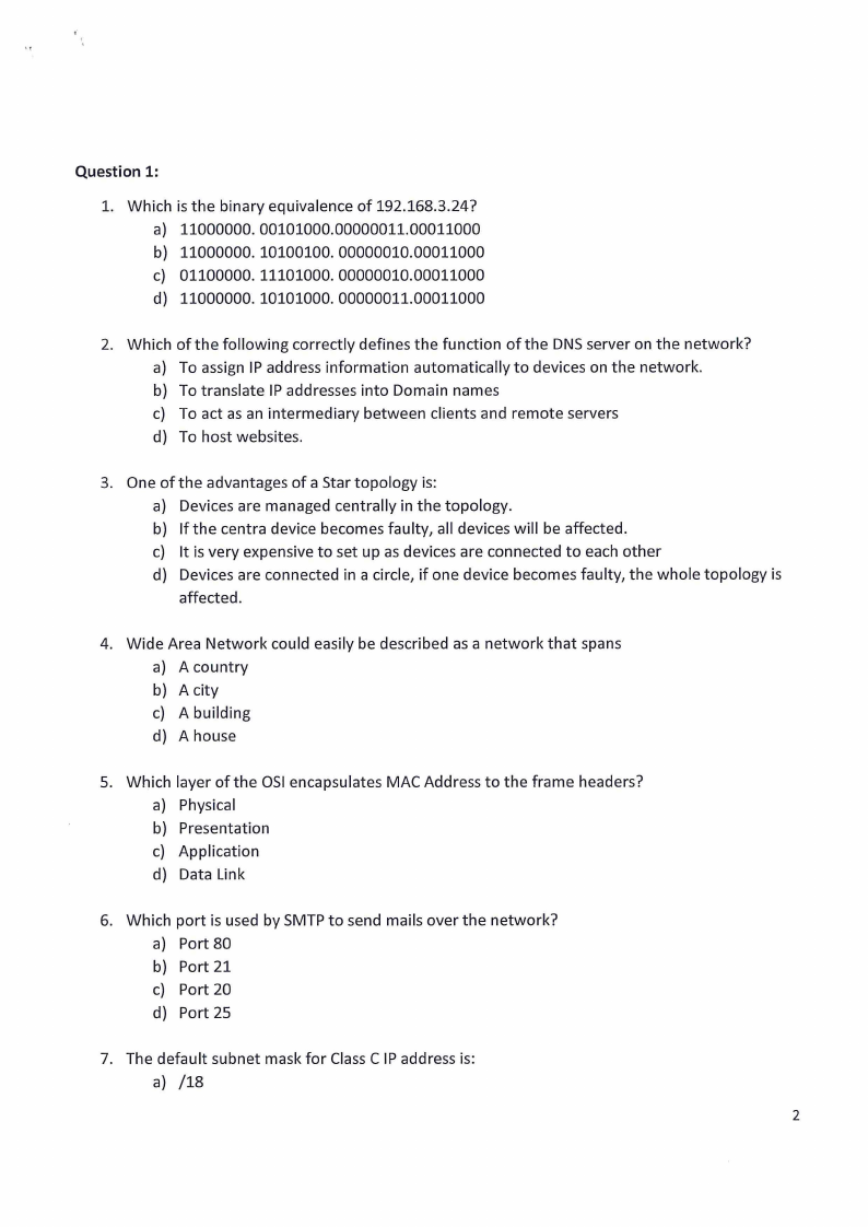DTN611S - DATA NETWORKS - 2ND OPP - JULY 2022 :: NUST past examination ...