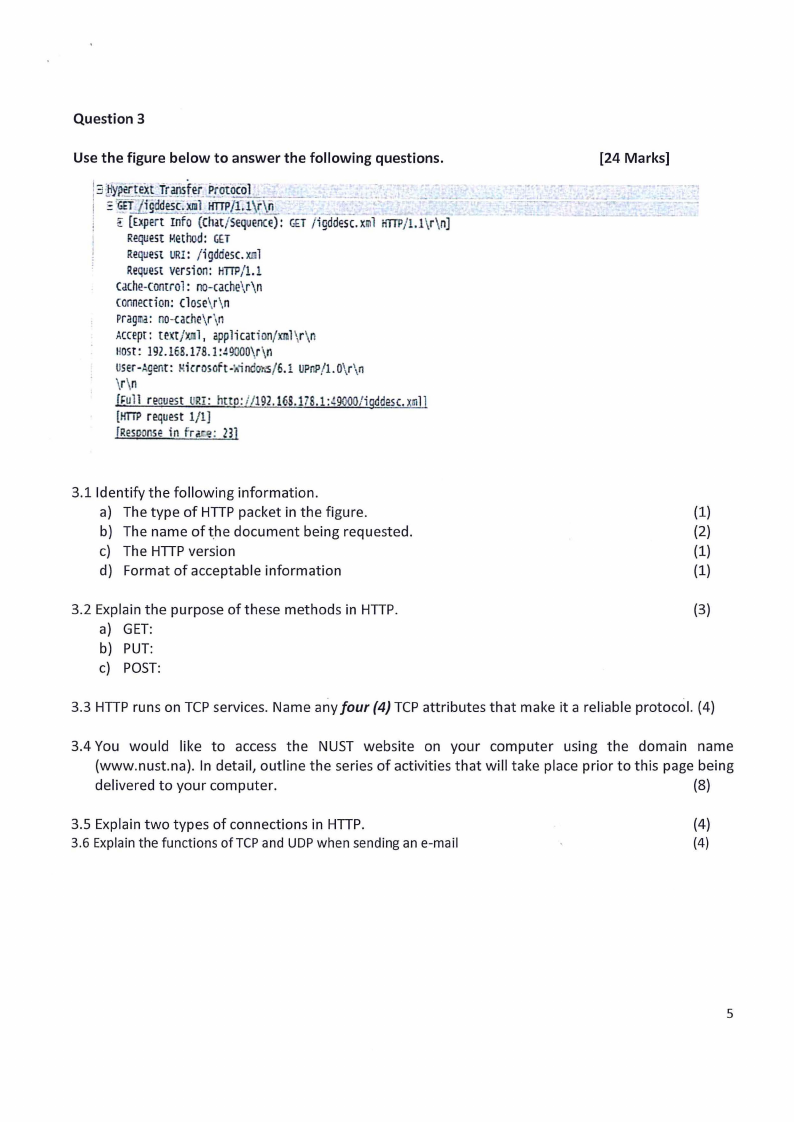 DTN611S - DATA NETWORKS - 1ST OPP - JUNE 2023 :: NUST past examination ...