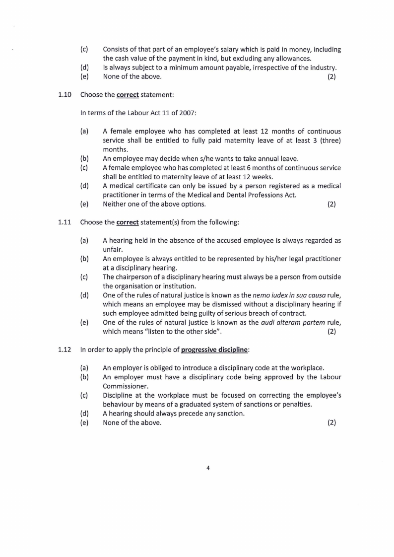 LAL111S - LABOUR LAW 1A - 1ST OPP - JUNE 2022 :: NUST past examination ...