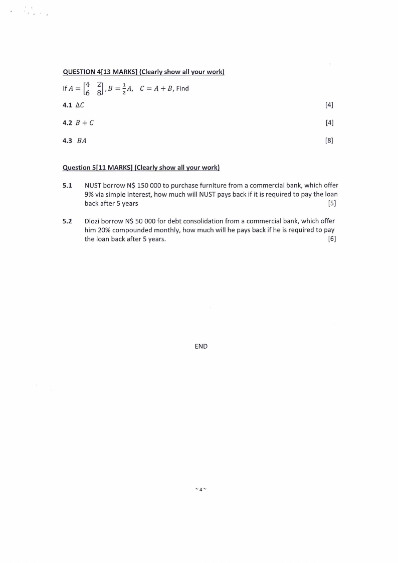 BMS411S - BASIC MATHEMATICS - 2ND OPP - JULY 2022 :: NUST past ...