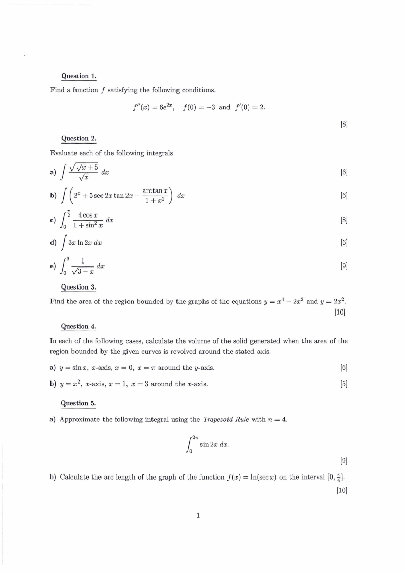CLS502S - CALCULUS 2 - 1ST OPP - NOV 2022 :: NUST past examination ...