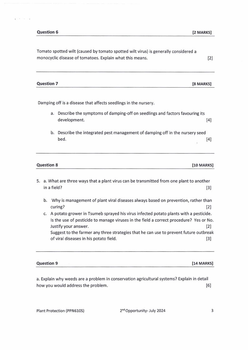 PPN610S - PLANT PROTECTION - 2ND OPP - JUNE 2024 :: NUST past ...