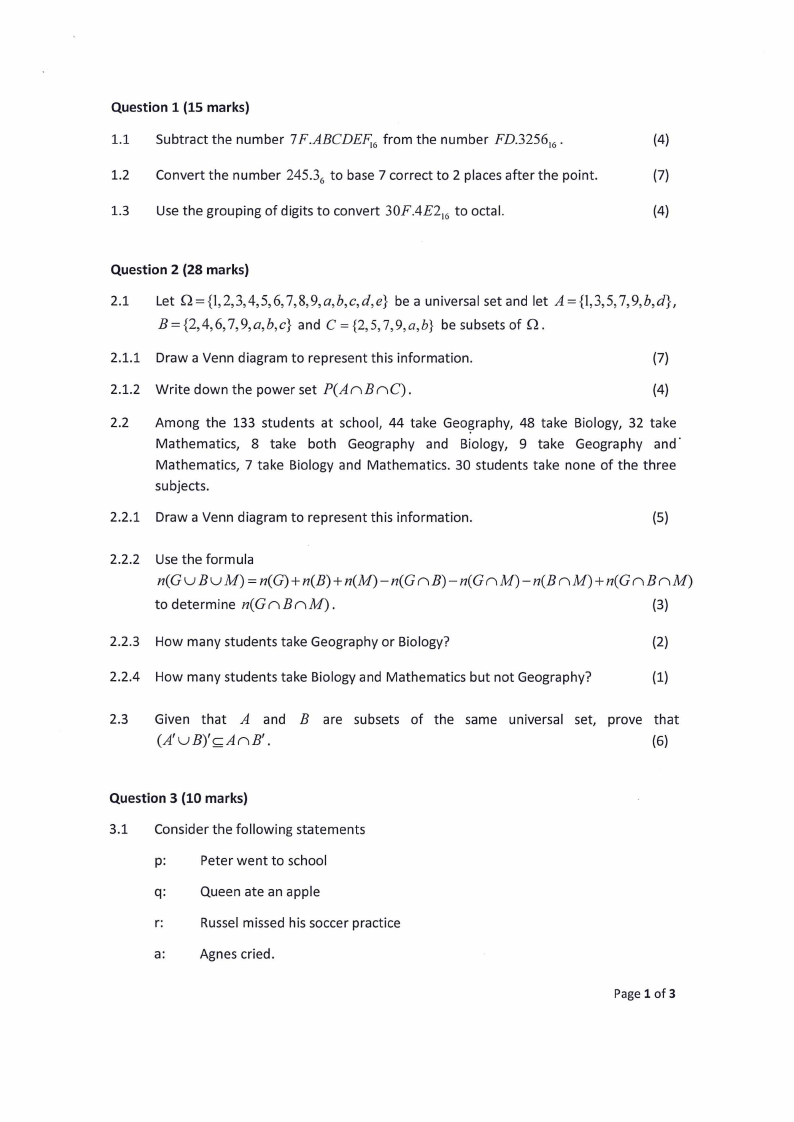 MAS501S - MATHEMATICAL STRUCTURES - 1ST OPP - JUNE 2022 :: NUST past ...