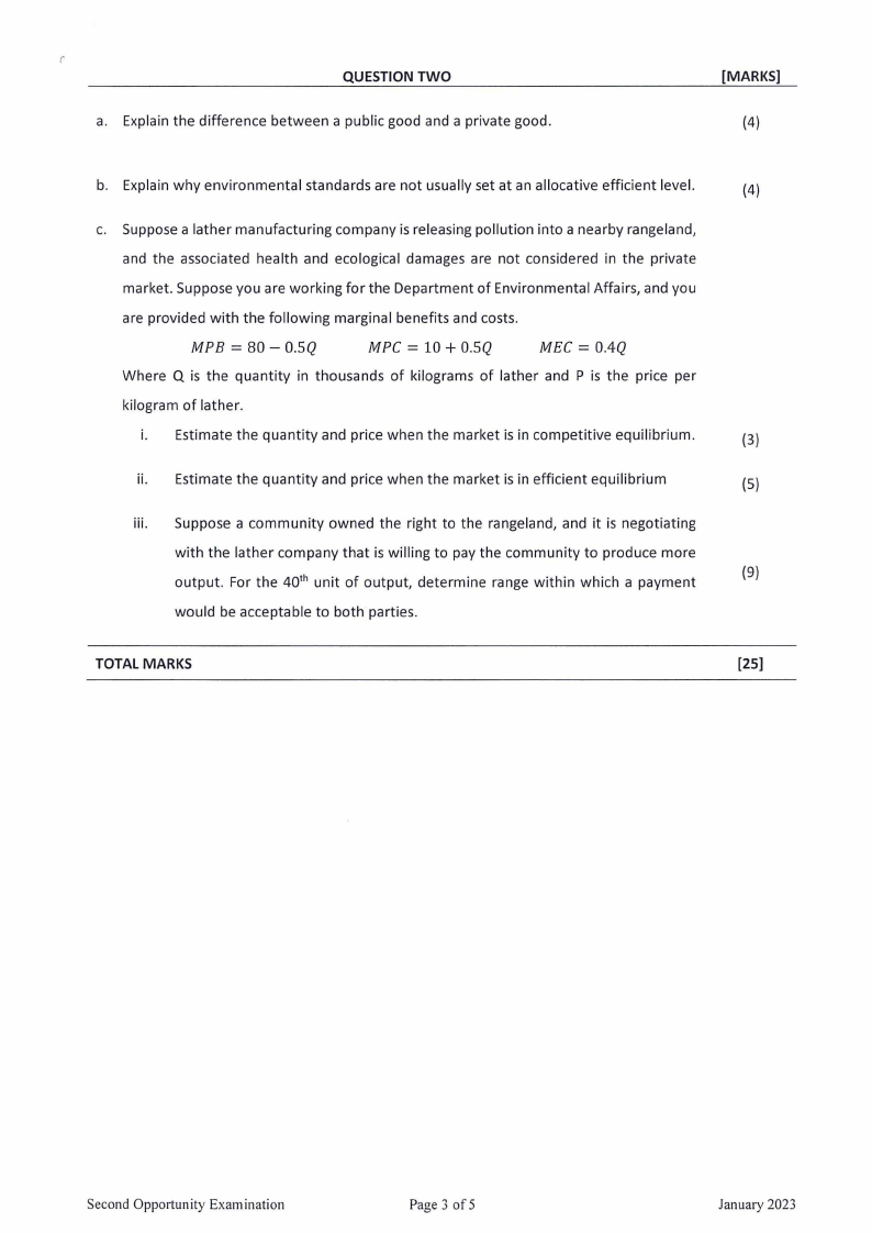 ENR721S - ENVIRONMENTAL AND NATURAL RESOURCE ECONOMICS - 2ND OPP- JAN ...