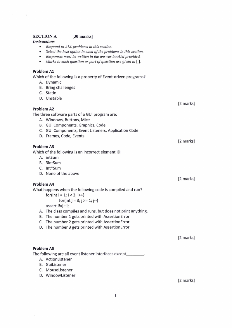 PRG620S - PROGRAMMING 2 - 2ND OPP - JAN 2020 :: NUST past examination ...