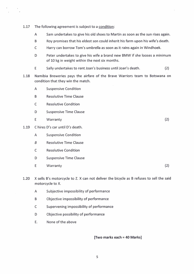 CML511C- COMMERCIAL LAW 1A- 1ST OPP- NOV 2023 :: NUST past examination ...