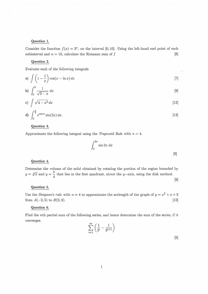 CLS601S - CALCULUS 2 - 1ST OPP - JAN 2023 :: NUST past examination ...