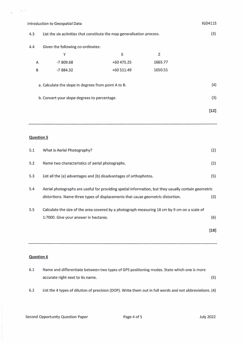 IGD411S - INTRODUCTION TO GEOSPATIAL DATA - 2ND OPP - JULY 2022 :: NUST ...