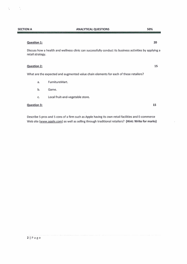 BRM711S - Retail Management -1st Opp - June 2022 :: NUST past ...