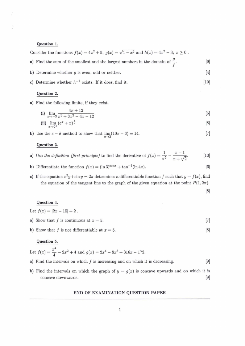 CLS502S - CALCULUS 1 - 2ND OPP - JAN 2023 :: NUST past examination ...