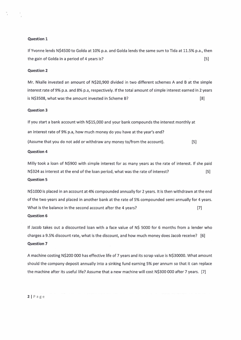 QTM511S - QUANTITATIVE METHODS - 1ST OPP - JUNE 2022 :: NUST past ...