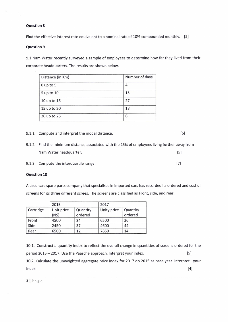 QTM511S - QUANTITATIVE METHODS - 1ST OPP - JUNE 2022 :: NUST past ...