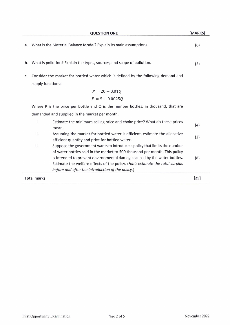 ENR721S - ENVIRONMENTAL AND NATURAL RESOURCE ECONOMICS - 1ST OPP- NOV ...