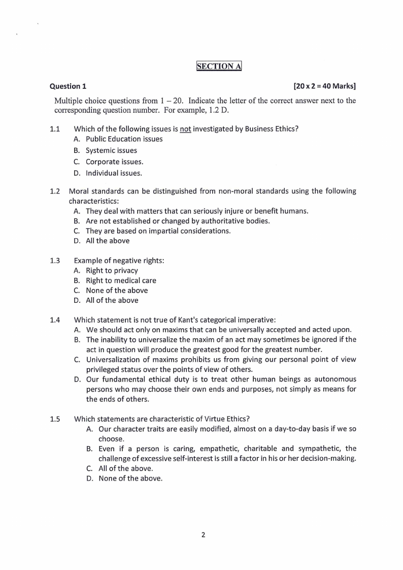 BBE612C-BUSINESS ETHICS-1ST OPP-JUNE 2022 :: NUST past examination papers between 2020 and 2024 ...