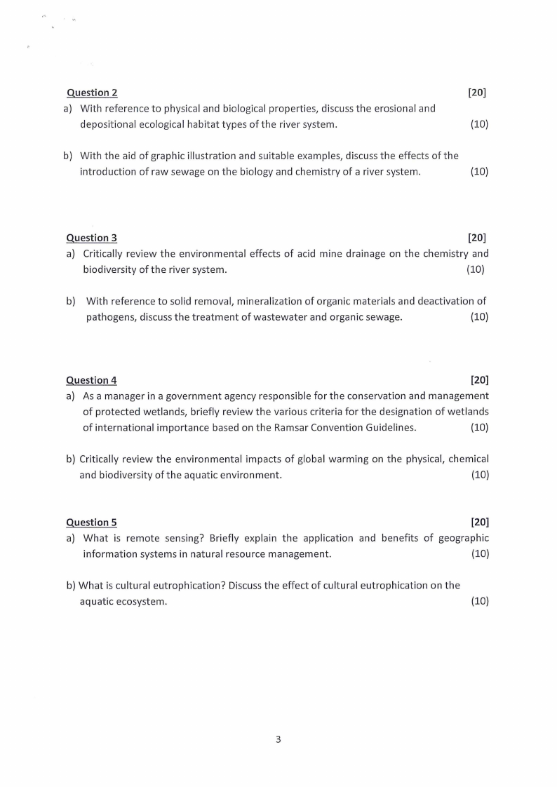 EBM811S - ENVIRONMENTAL BIOLOGY AND AQUATIC ECOSYSTEM MAN - 1ST OPP ...